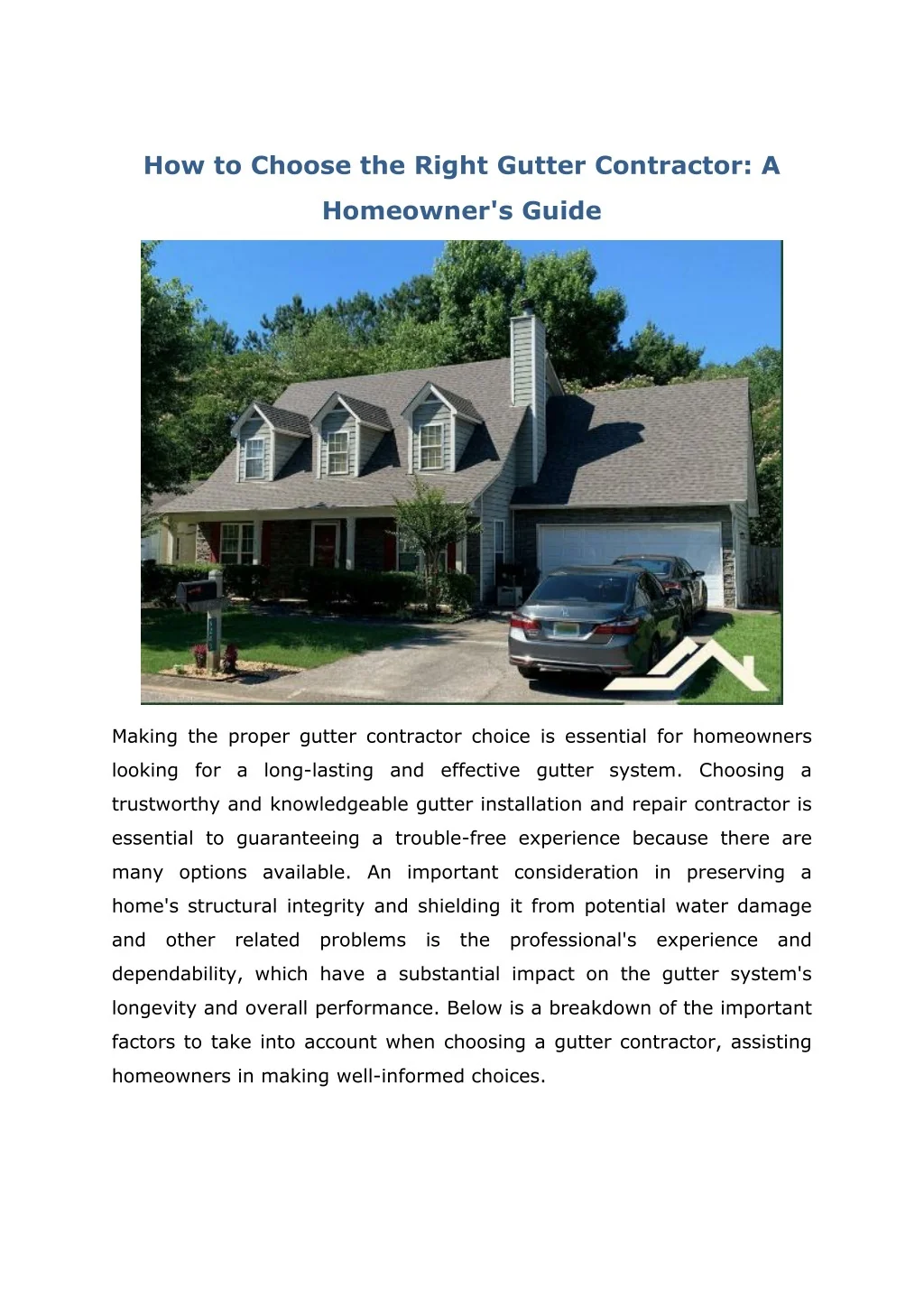 PPT - How to Choose the Right Gutter Contractor- A Homeowner`s Guide ...