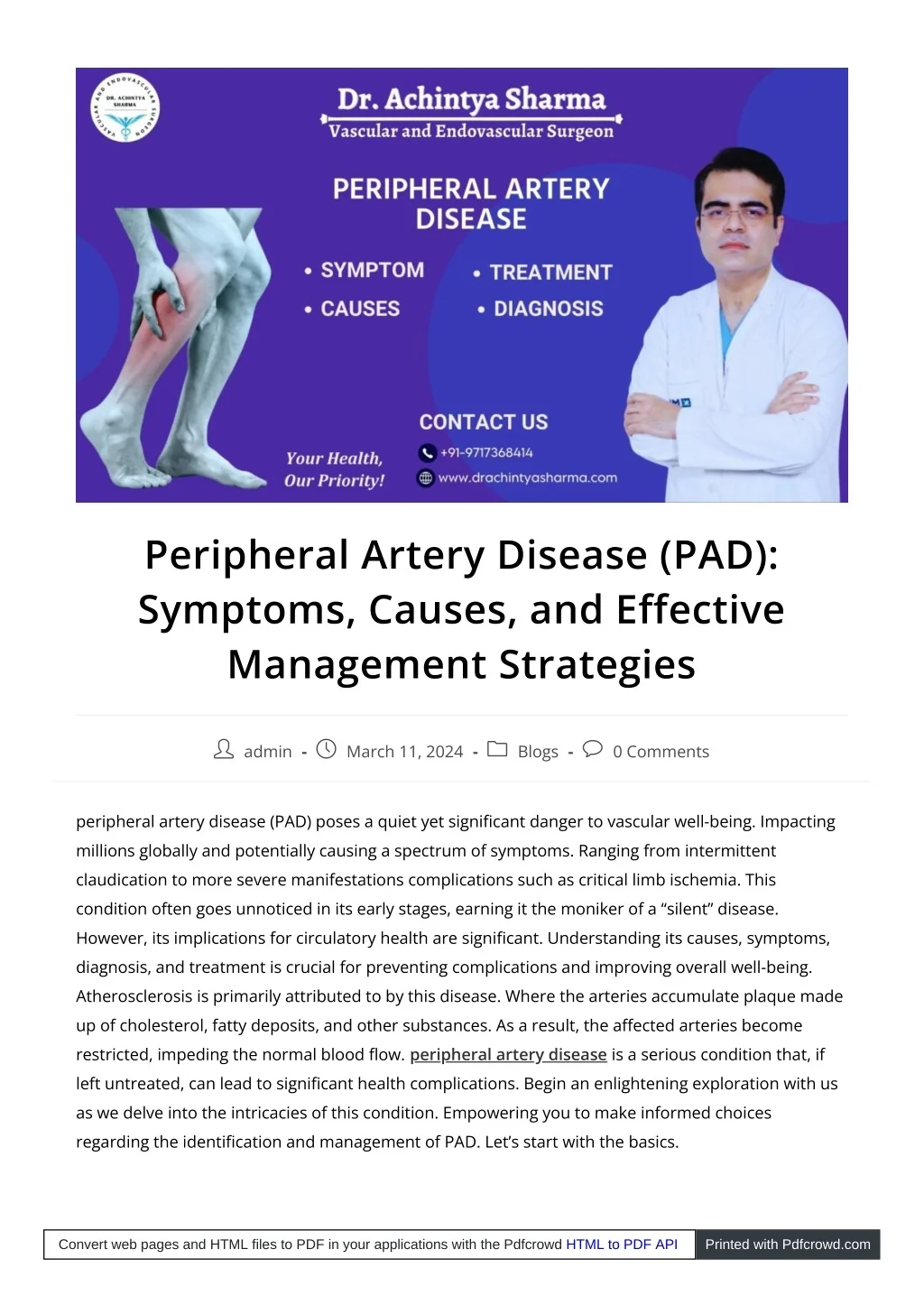 PPT - What are the symptoms of peripheral arterial disease? PowerPoint ...