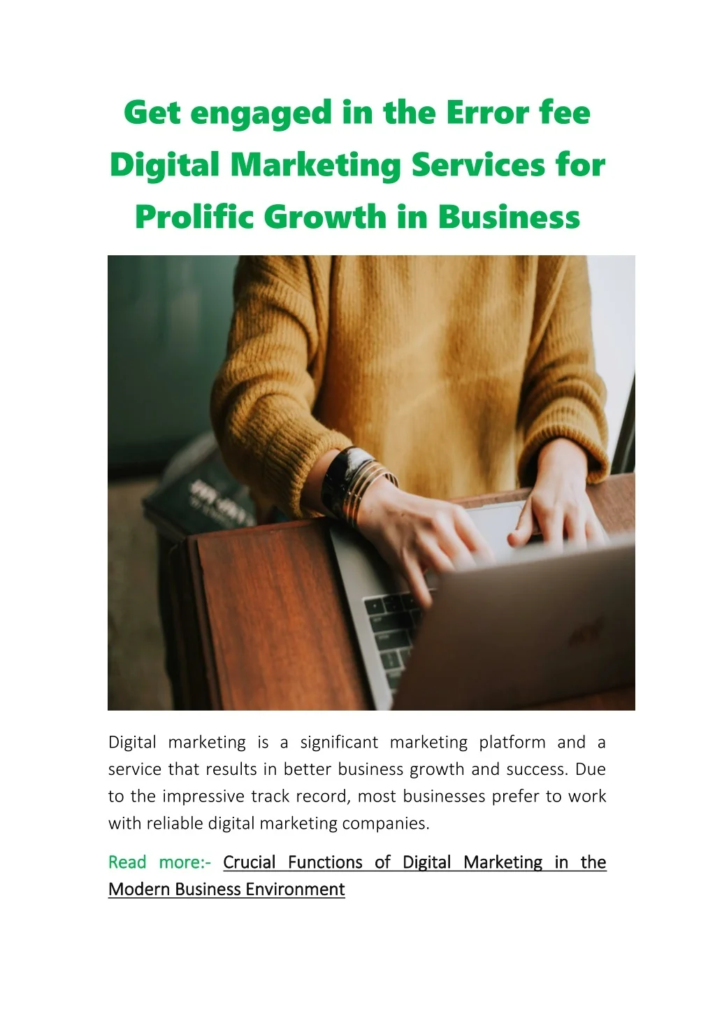 PPT - Embrace Error-Free Digital Marketing Services for Sustainable ...