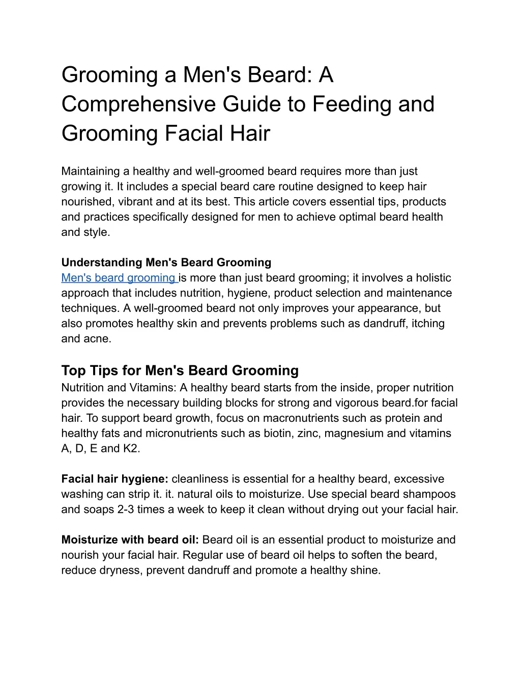 PPT - Grooming a Men's Beard_ A Comprehensive Guide to Feeding and ...