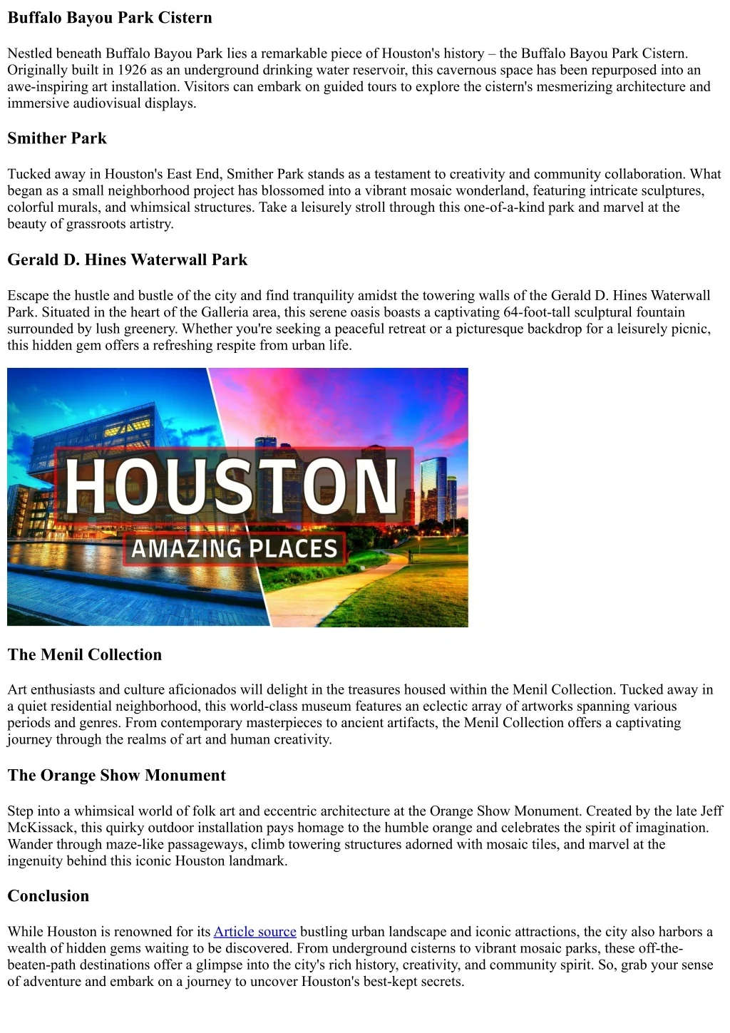 PPT - The City of Houston's Top-Rated Sights: An Explorer's Guide ...