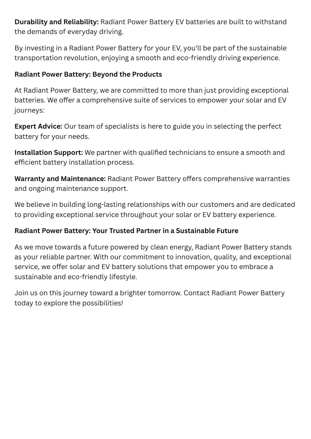 PPT - Radiant Power Battery - Your One-Stop Shop for Solar and EV ...