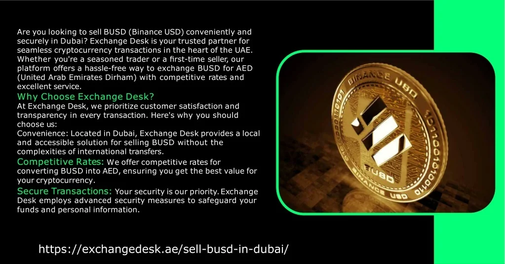 PPT - Sell BUSD in Dubai with Exchange Desk PowerPoint Presentation, free download - ID:13137672