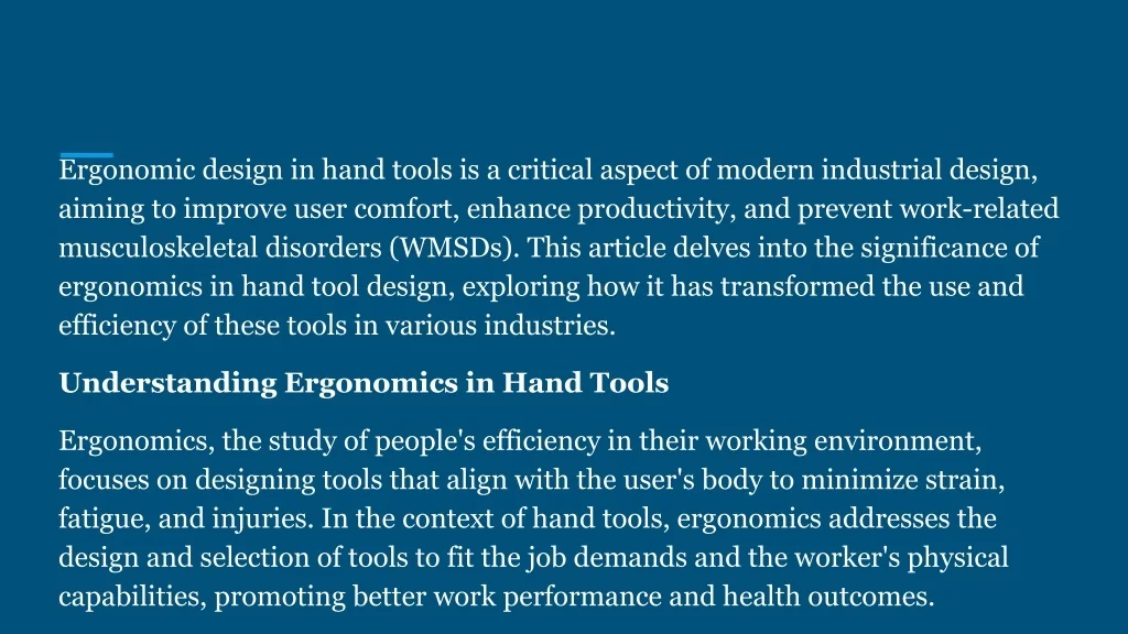 PPT - Ergonomics in Hand Tool Design PowerPoint Presentation, free ...