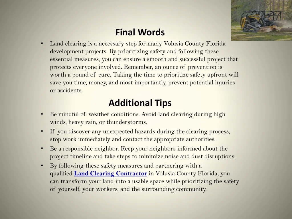 PPT - Land Clearing Safety Measures Every Property Owner Should Follow ...
