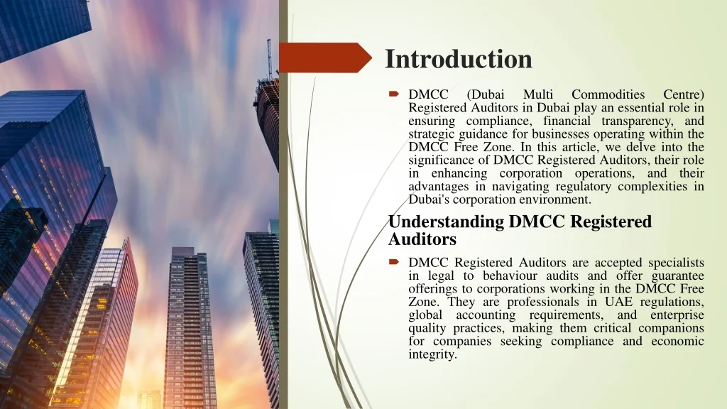 PPT - DMCC Registered Auditors in Dubai's Business Environment PowerPoint Presentation - ID:13162807