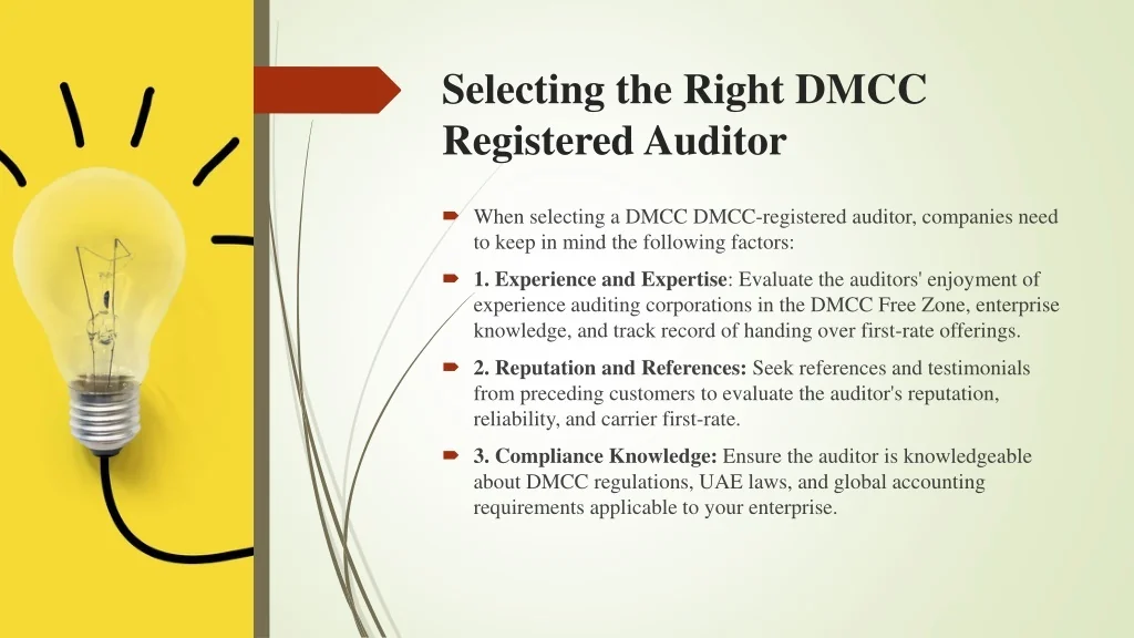 PPT - DMCC Registered Auditors in Dubai's Business Environment PowerPoint Presentation - ID:13162807