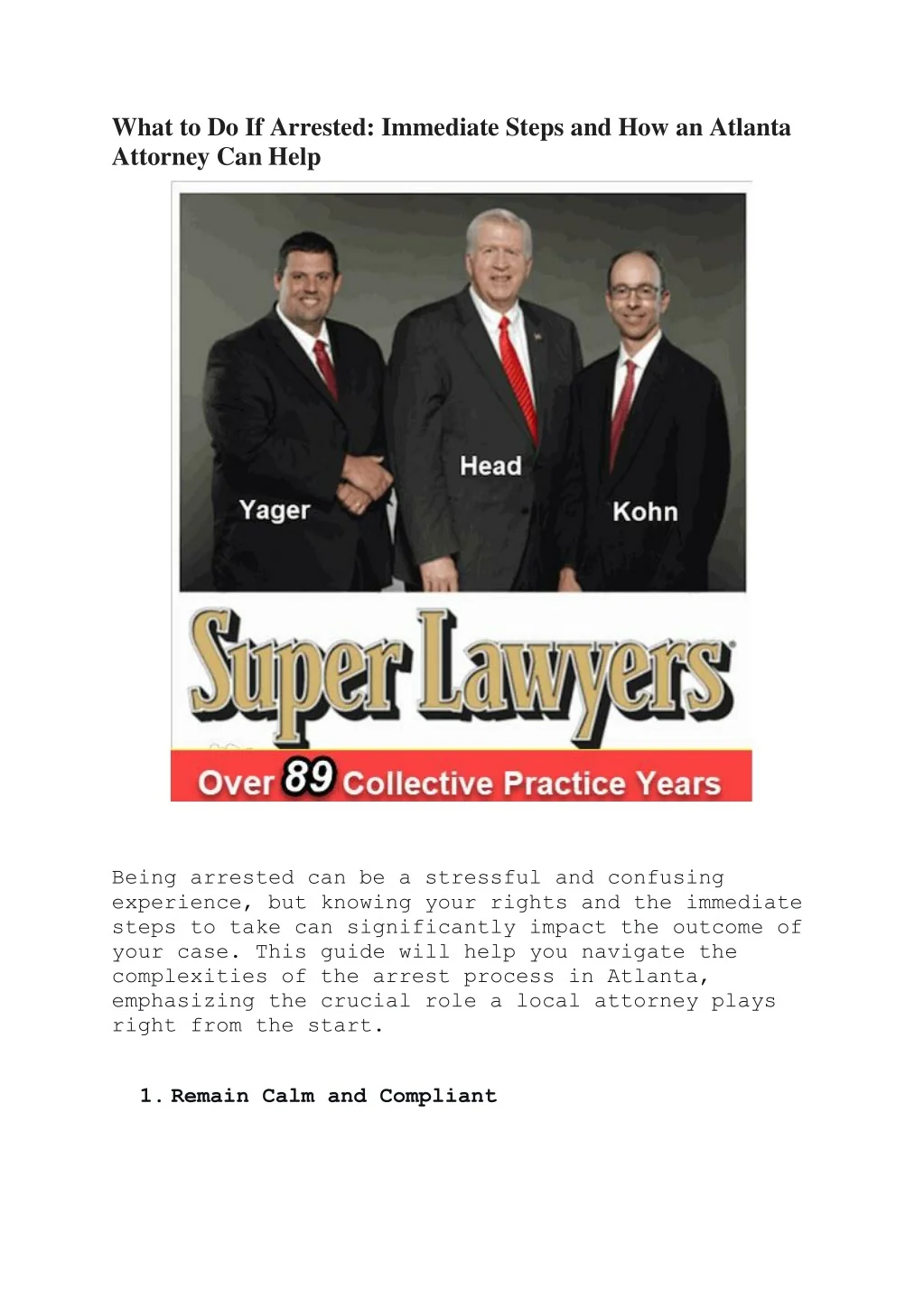 PPT - What to Do If Arrested- Immediate Steps and How an Atlanta ...