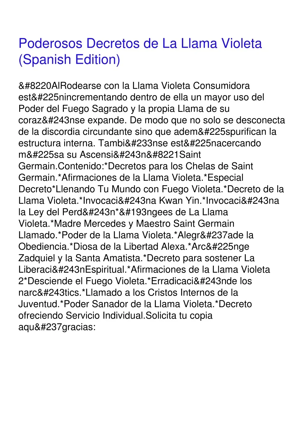PPT - ⚡PDF Poderosos Decretos de La Llama Violeta (Spanish Edition ...