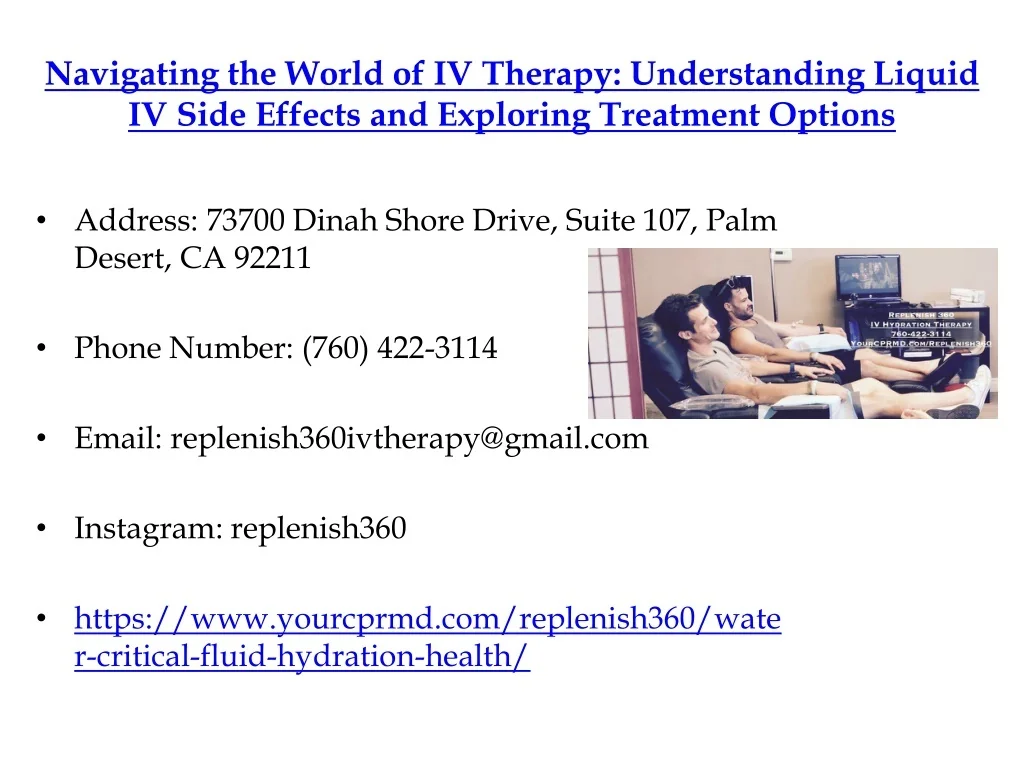 PPT - Navigating the World of IV Therapy Understanding Liquid IV Side ...