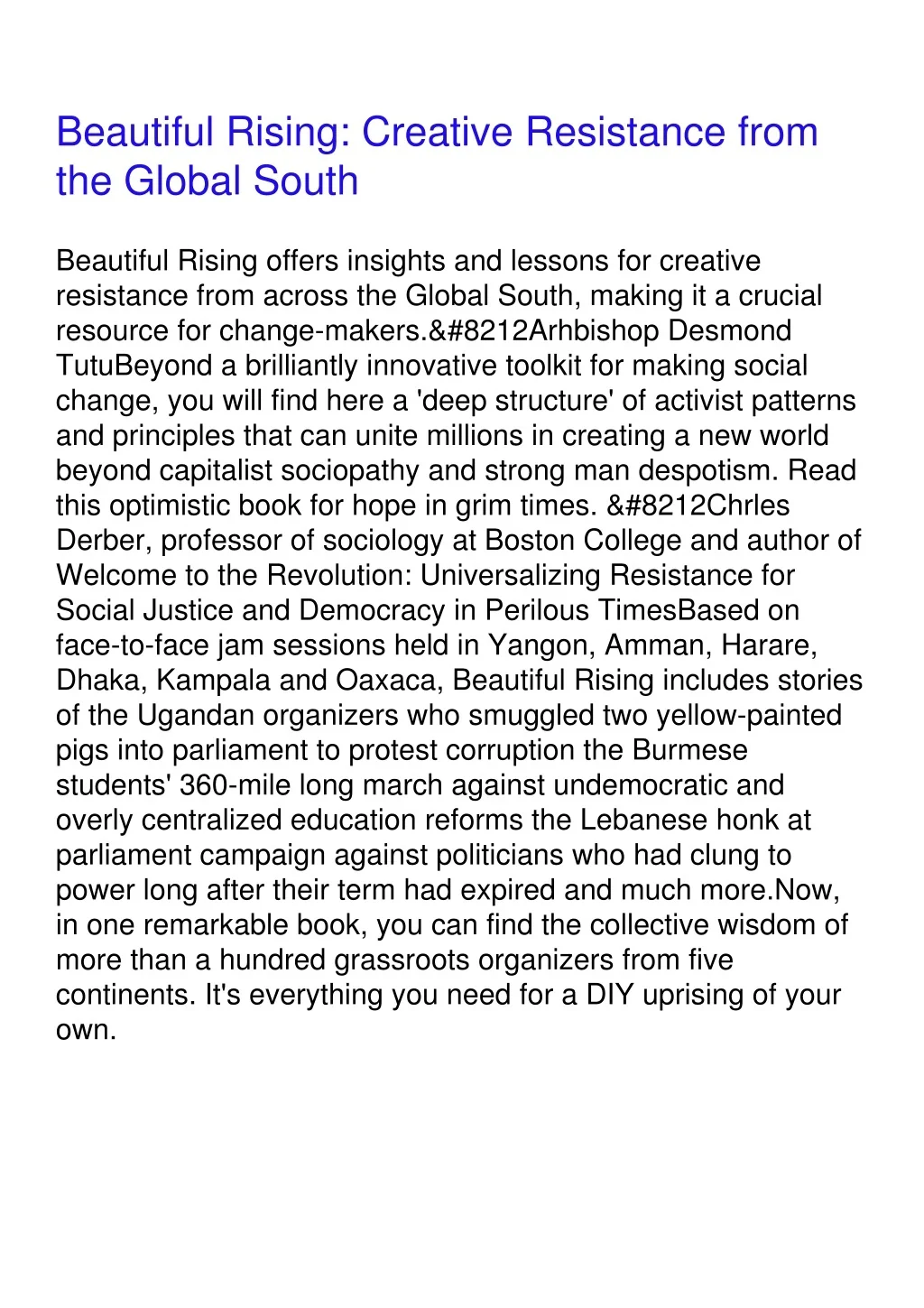 PPT - PDF/READ Beautiful Rising: Creative Resistance from the Global ...