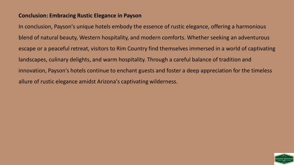 PPT - Majestic Mountain Inn May 2024 PowerPoint Presentation, free ...