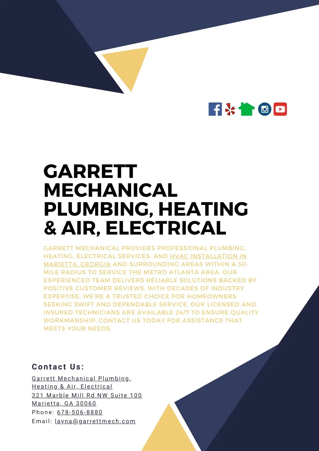 PPT - Garrett Mechanical Plumbing, Heating & Air, Electrical PowerPoint ...