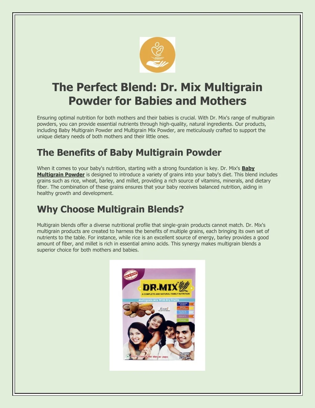 PPT - The Perfect Blend Dr. Mix Multigrain Powder for Babies and Mothers PowerPoint Presentation ...