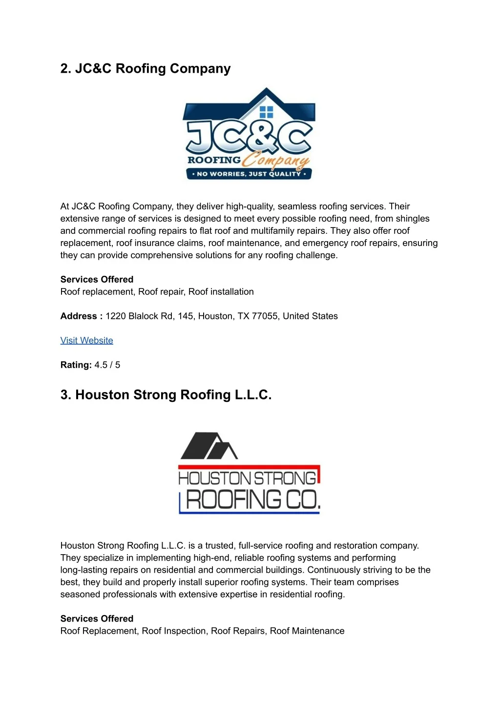 PPT - Top 5 Roofing Companies in Houston TX PowerPoint Presentation ...