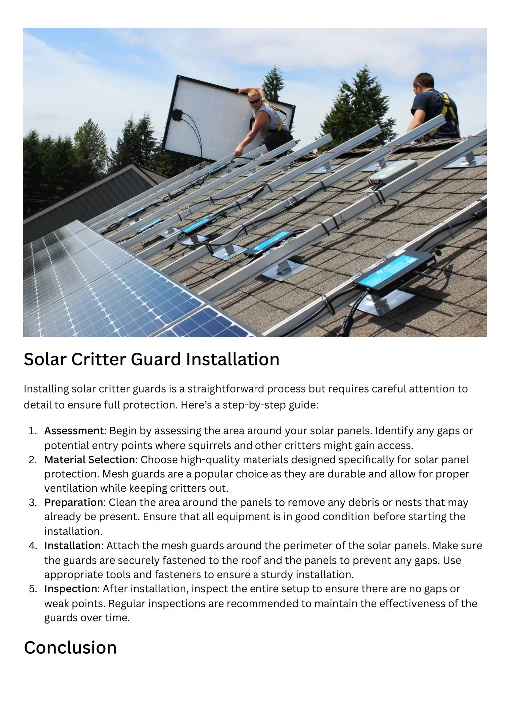 PPT - Protect Your Solar Panels Squirrel Roof Guards and Solar Critter ...