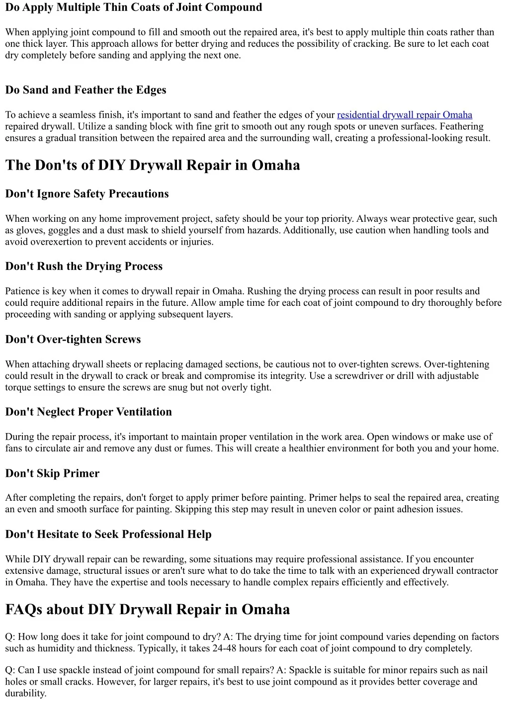 PPT - The Do's and Don'ts of DIY Drywall Repair in Omaha PowerPoint ...