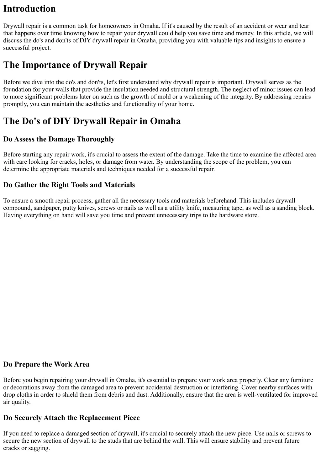 PPT - The Do's and Don'ts of DIY Drywall Repair in Omaha PowerPoint ...