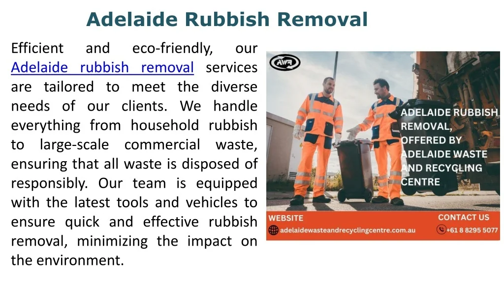PPT - Adelaide Waste and Recycling Centre Leading the Way in ...