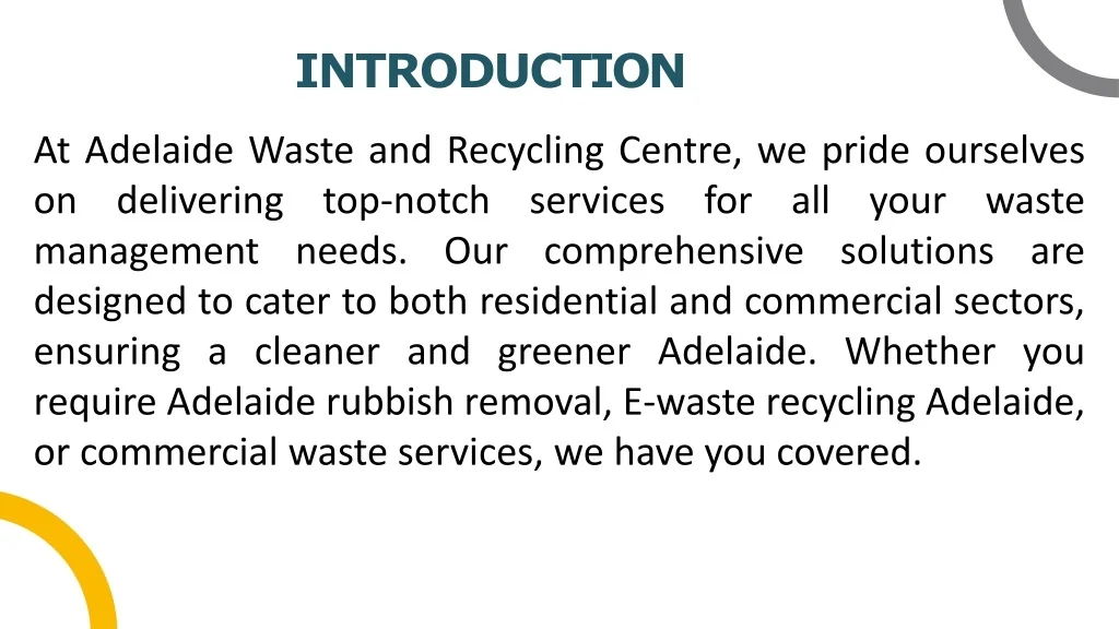 PPT - Adelaide Waste and Recycling Centre Leading the Way in ...