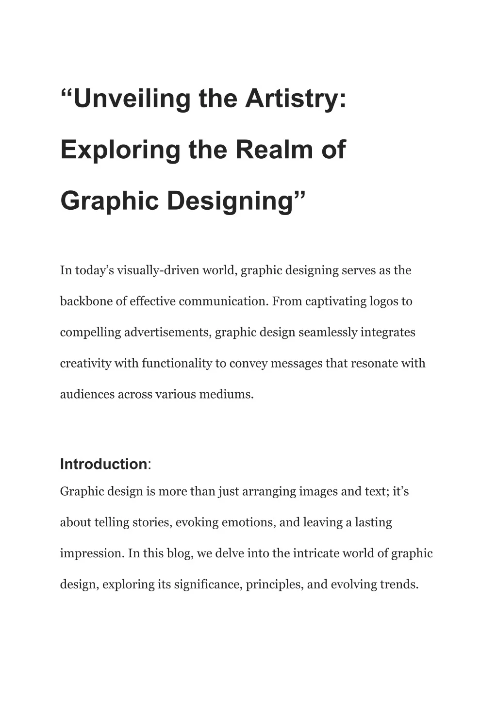 PPT - Unveiling the Artistry: Exploring the Realm of Graphic ...