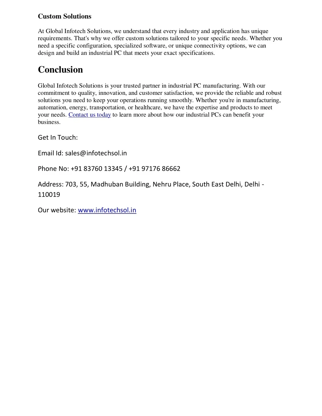 PPT - Best industrial pc manufacturers - Global Infotech Solutions ...