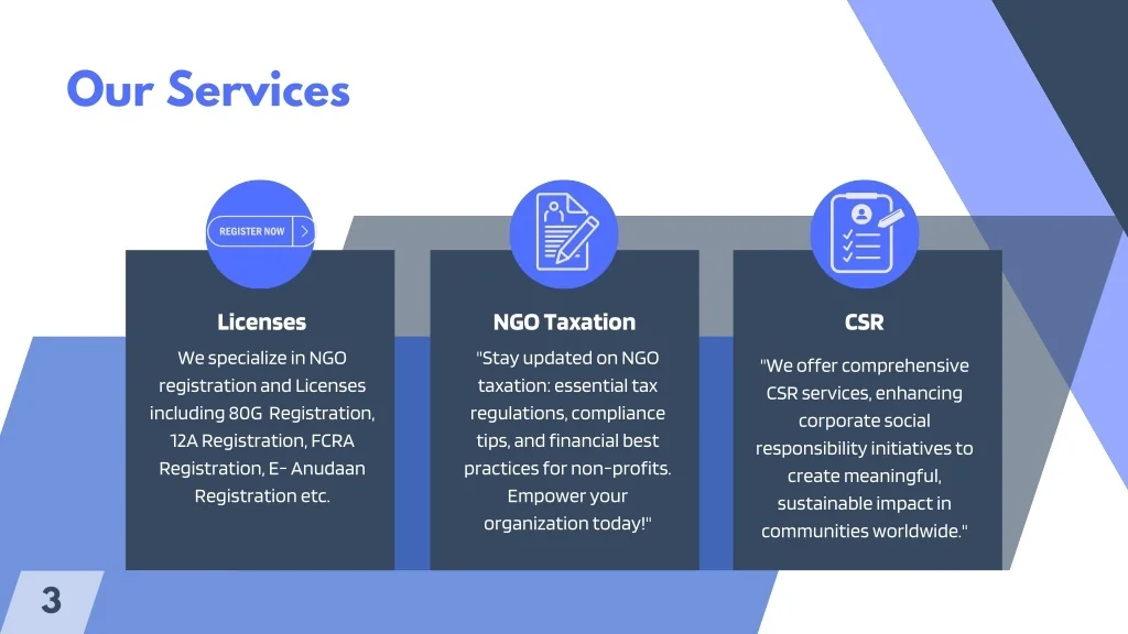 PPT - NGO Consulting Services: Taxation| CSR |Funding PowerPoint ...