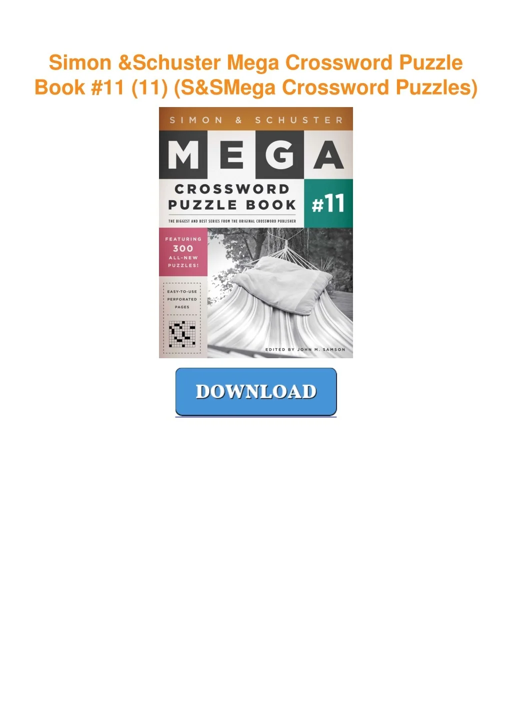 PPT - ⚡pdf Simon & Schuster Mega Crossword Puzzle Book #11 (11) (S&S ...