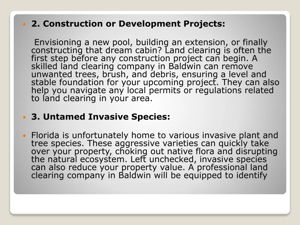 PPT - 5 Signs It's Time for Land Clearing on Your Baldwin, Florida ...