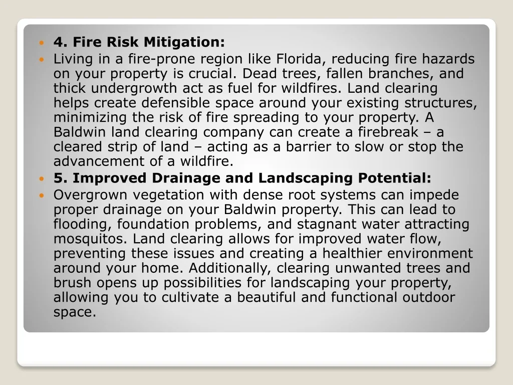 PPT - 5 Signs It's Time for Land Clearing on Your Baldwin, Florida ...