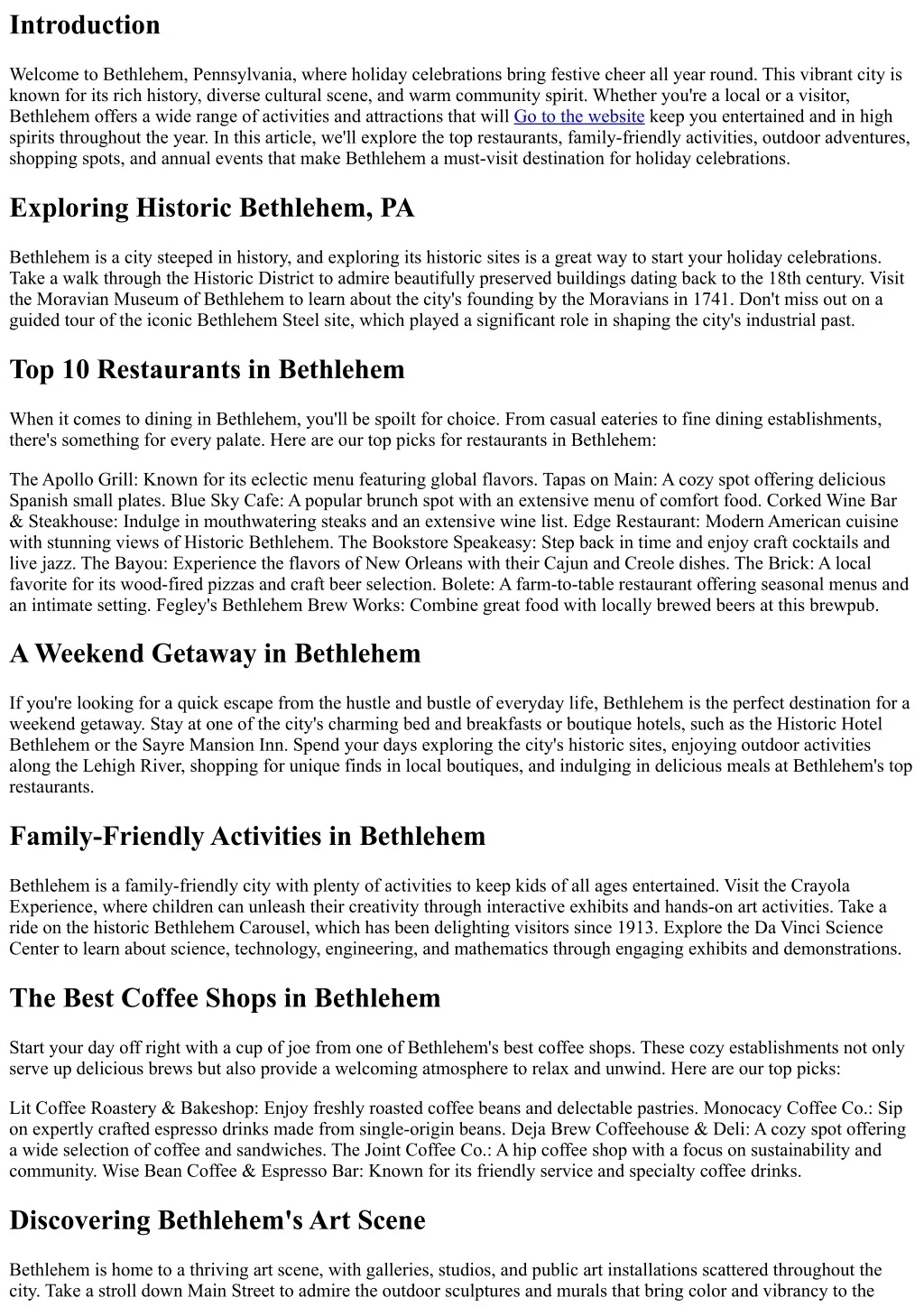 PPT - Bethlehem's Holiday Celebrations: Festive Cheer All Year Round ...