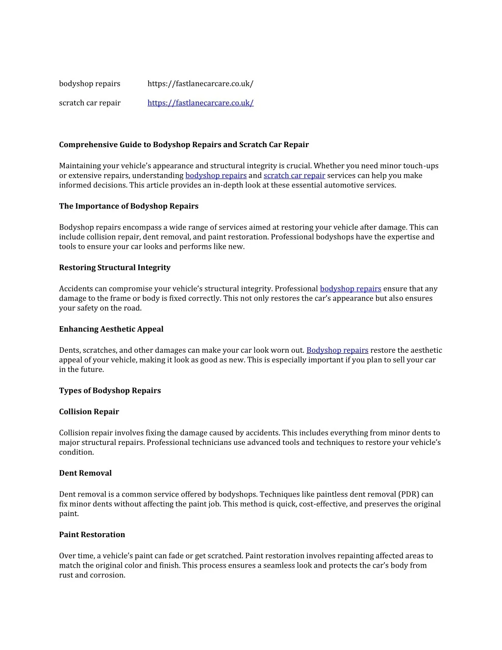 PPT - Comprehensive Guide to Bodyshop Repairs and Scratch Car Repair ...
