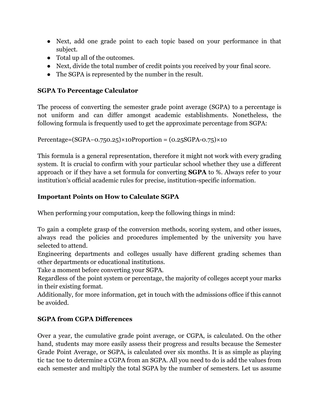 PPT - SGPA to Percentage CalcuC- Quick Result PowerPoint Presentation ...
