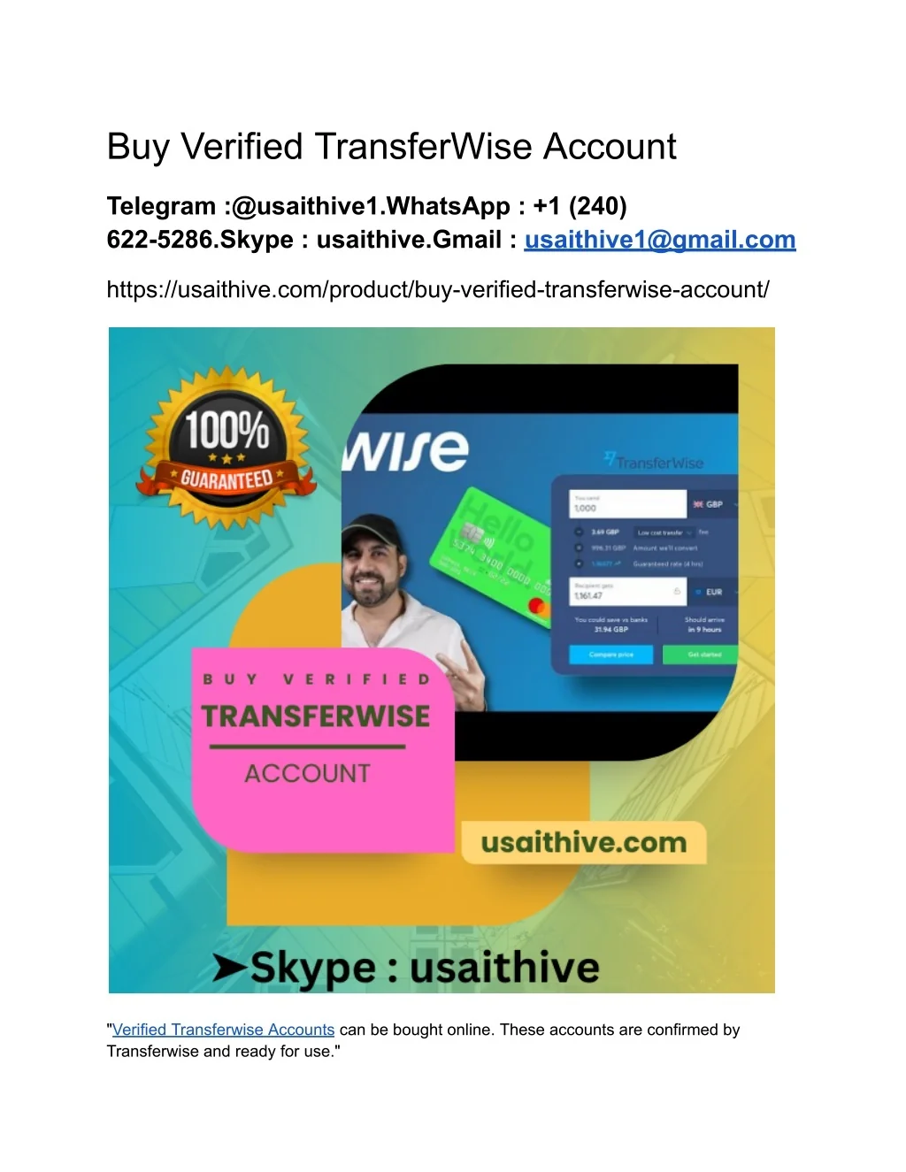 PPT - Buy Verified TransferWise Account PowerPoint Presentation, free download - ID:13312971