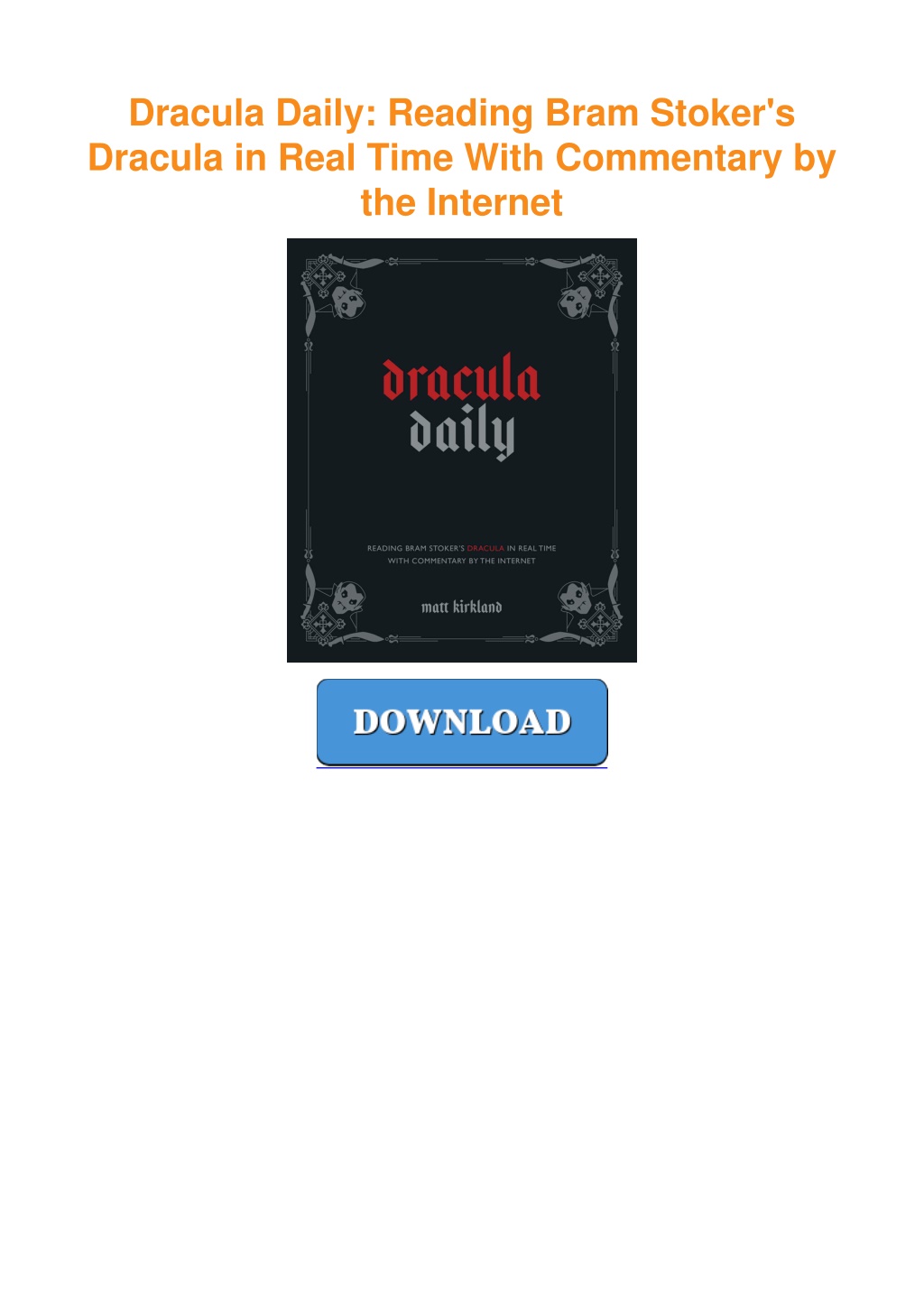 Ppt ⚡pdf Dracula Daily Reading Bram Stokers Dracula In Real Time