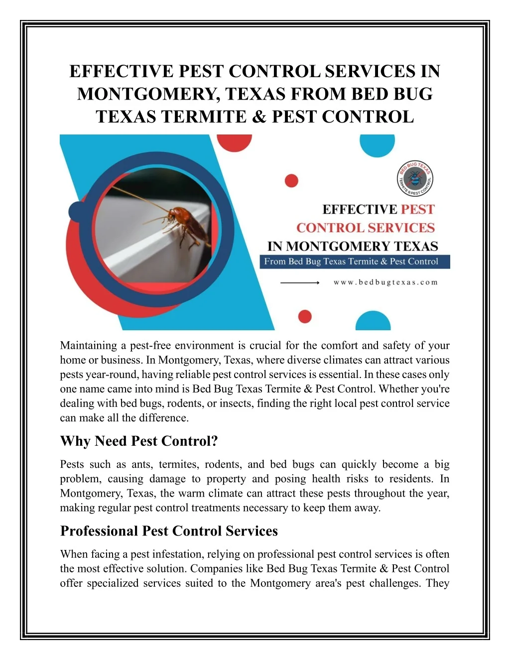 PPT - Effective Pest Control Services in Montgomery, Texas PowerPoint ...