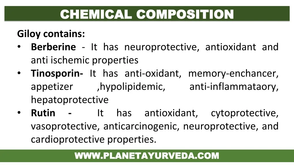 PPT - Exploring Giloy Classical Synonyms, Ayurvedic Benefits, and ...