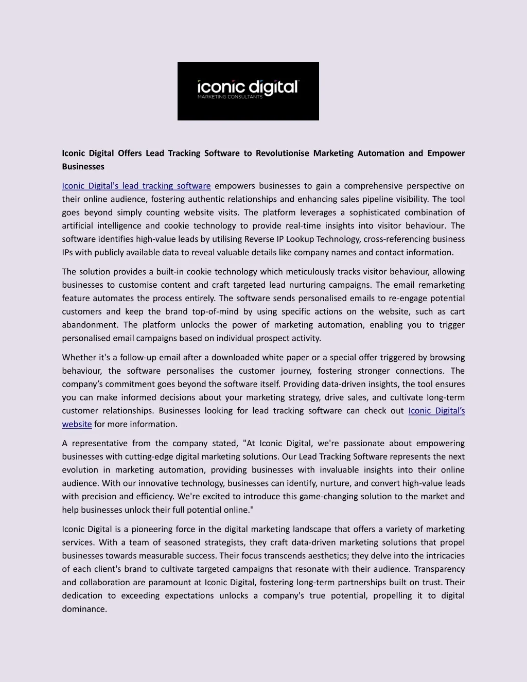 PPT - Iconic Digital Offers Lead Tracking Software to Revolutionise ...