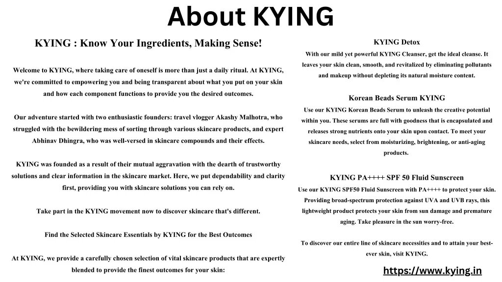 PPT - KYING: Advanced Skincare Solutions for Healthy, Glowing Skin ...