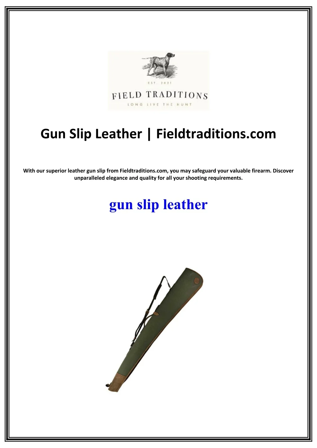 PPT - Gun Slip Leather | Fieldtraditions.com PowerPoint Presentation ...