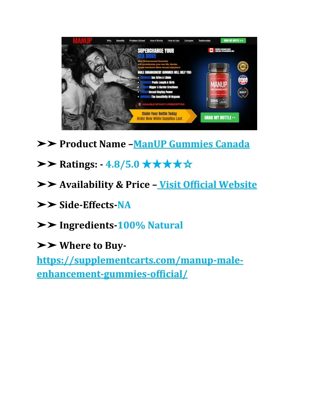 PPT - ManUP Gummies Canada Full Ingredients List, Advantages & Legit ...