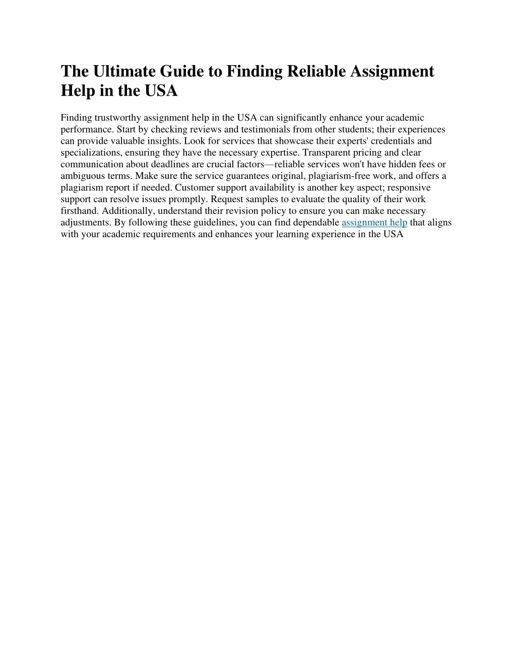 PPT - The Ultimate Guide to Finding Reliable Assignment Help in the USA ...