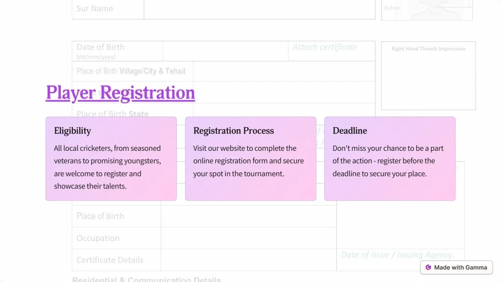 PPT - WWW T20 Gully Cricket Com : Registration Process for state ...