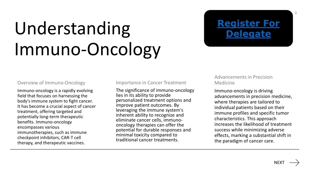 PPT - Frontiers in Immuno-Oncology Advancing Next-Gen Therapies ...