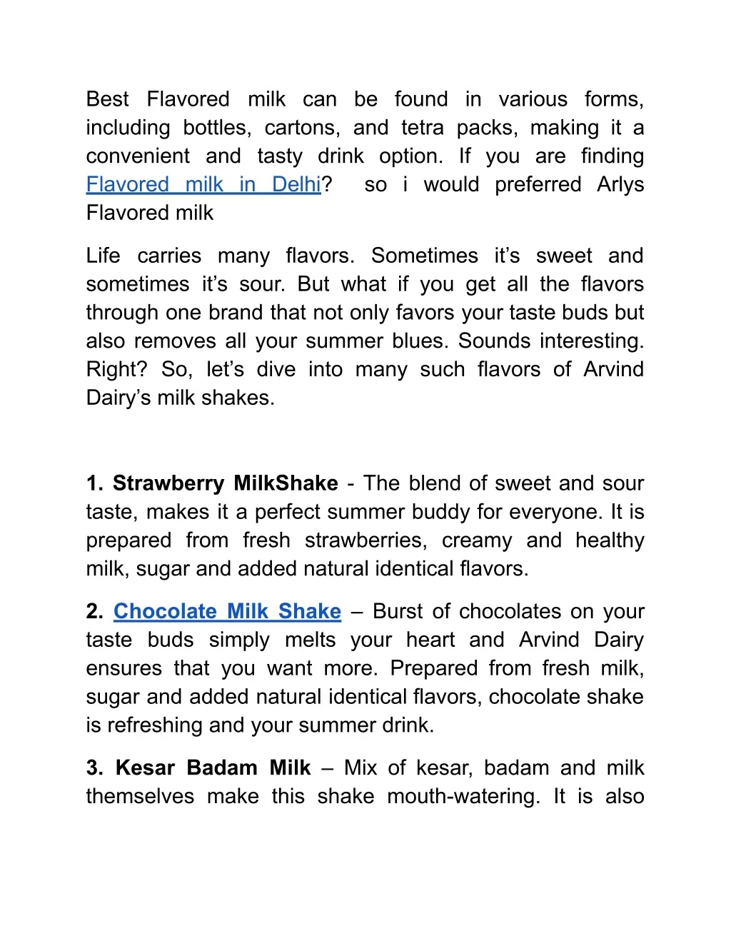 PPT - Best Flavoured Milk in Delhi – Flavors that Favor your Taste and ...