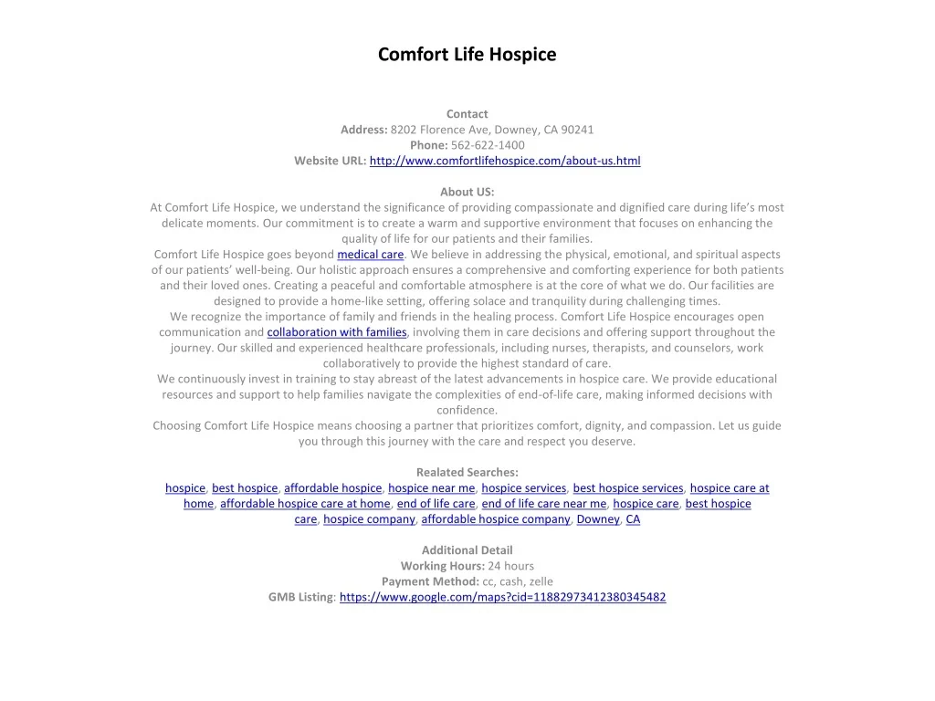 PPT - Comfort Life Hospice PowerPoint Presentation, free download - ID ...