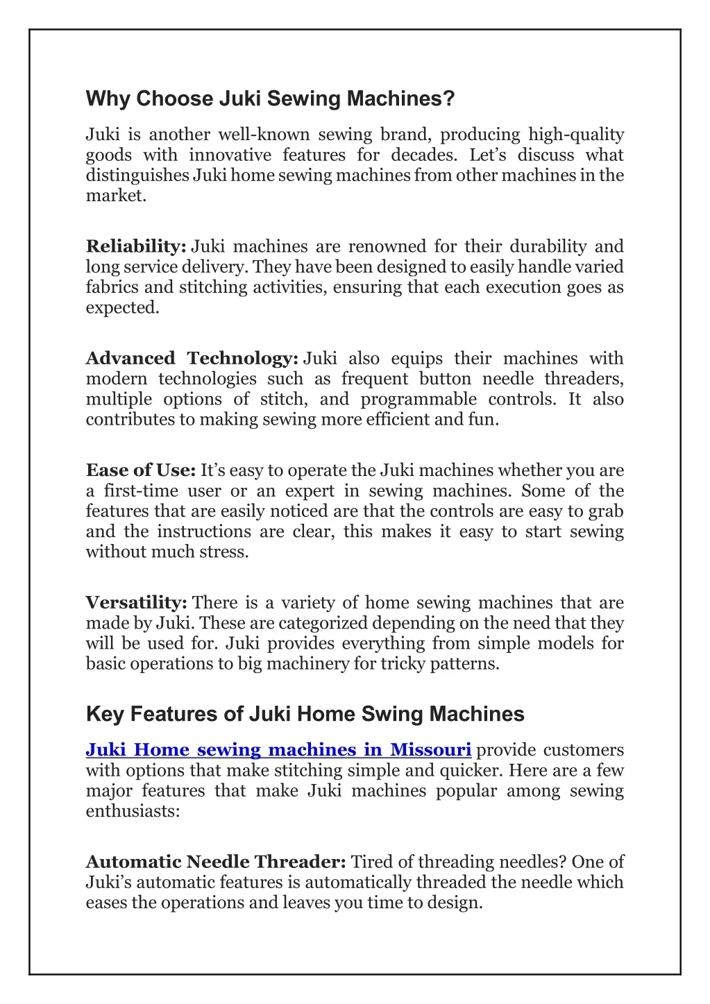 PPT - Discover the Magic of Juki Home Sewing Machines PowerPoint ...