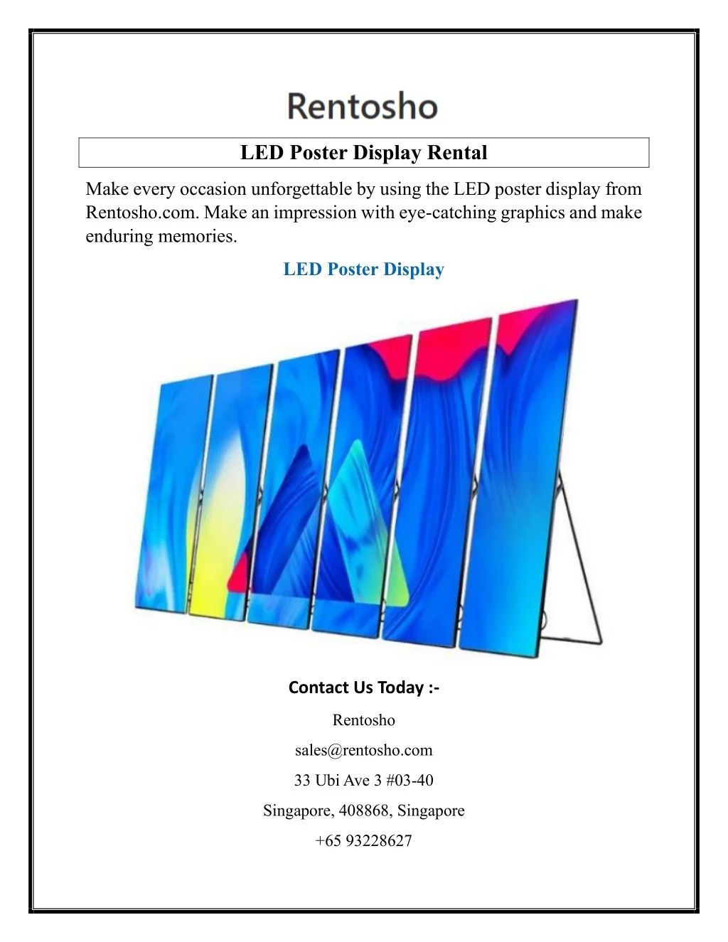 PPT - Bright and Dynamic Advertising with LED Poster Displays ...