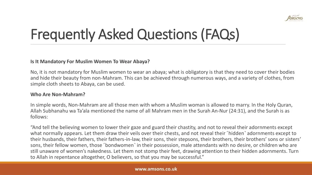 PPT - Abaya – A Traditional Islamic Attire For Muslim Women PowerPoint Presentation - ID:13350478