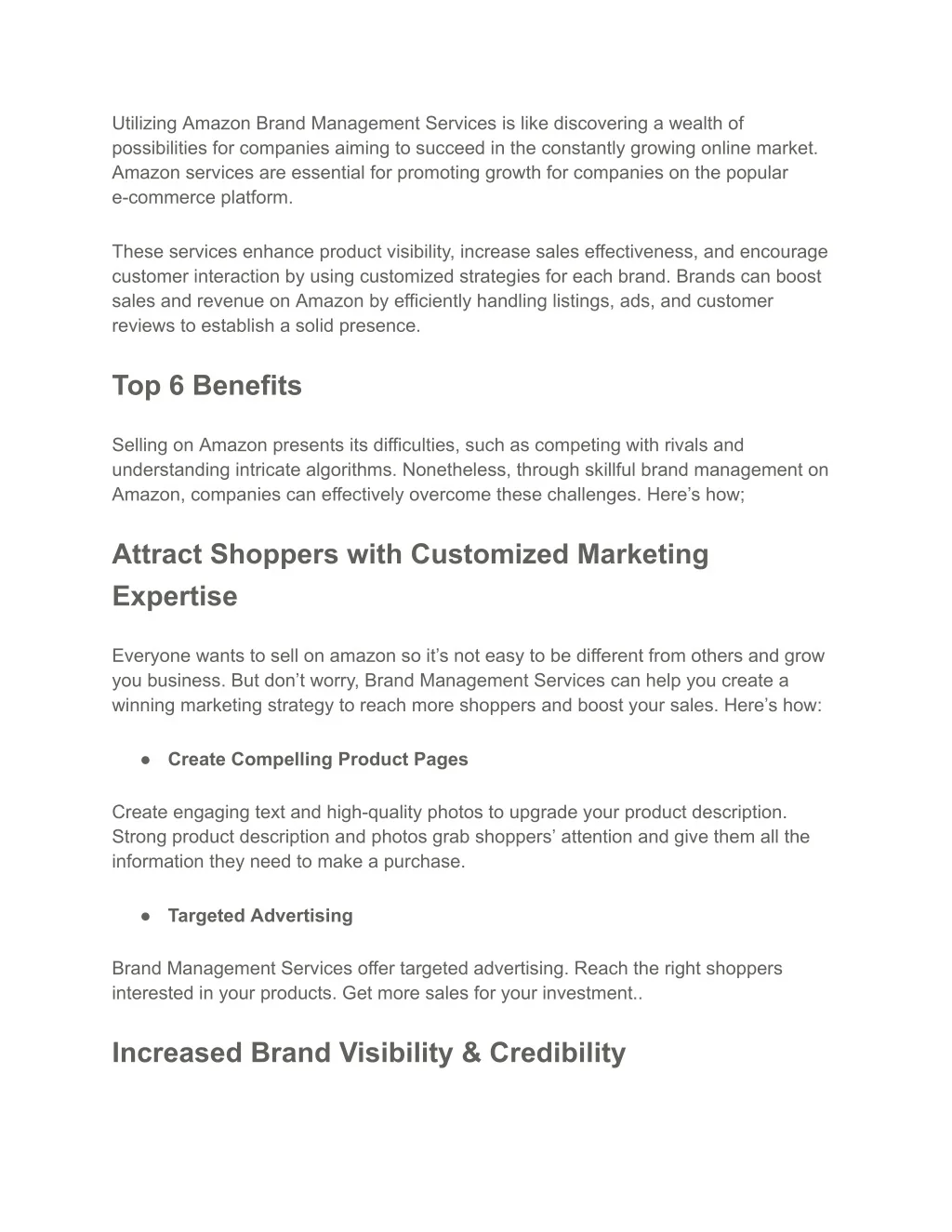 PPT - Top 6 Benefits of Using Amazon Brand Management Services.docx ...
